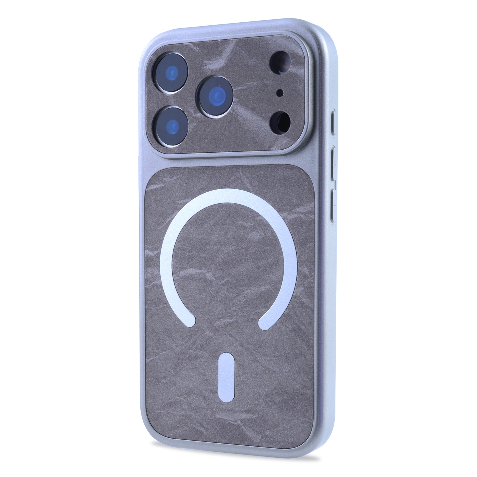 Oil-Spray Snow Mountain Pattern Case for iPhone 17 Pro, Gray_Mengtor.com